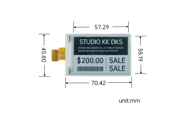 2.7 Inch ePaper Display Module (High-Resolution) - SEEKINK